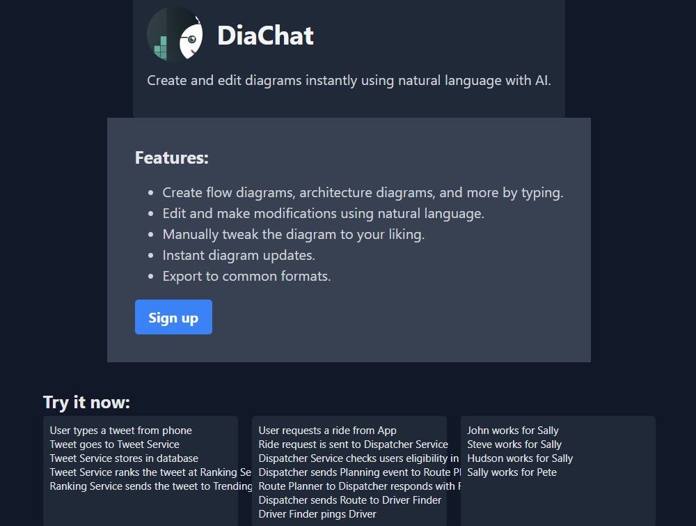 DiaChat - Create and edit diagrams easily using natural language