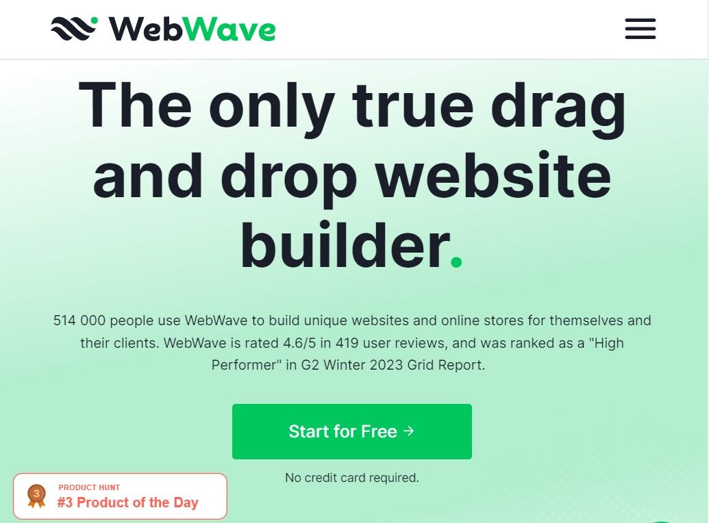 WebWave - Drag-and-drop responsive website builder