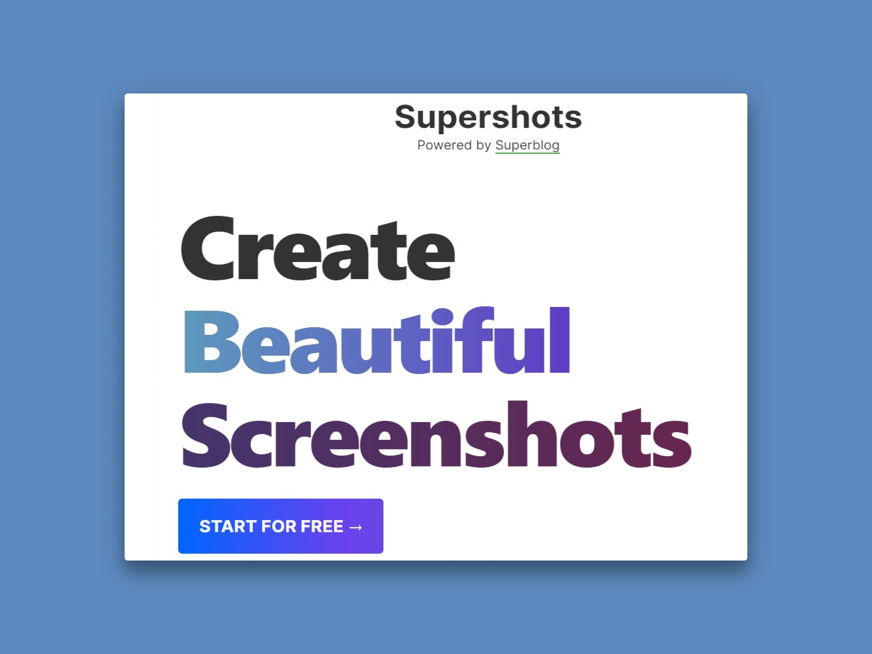Supershots - Generate beautiful screenshots with gradient backgrounds