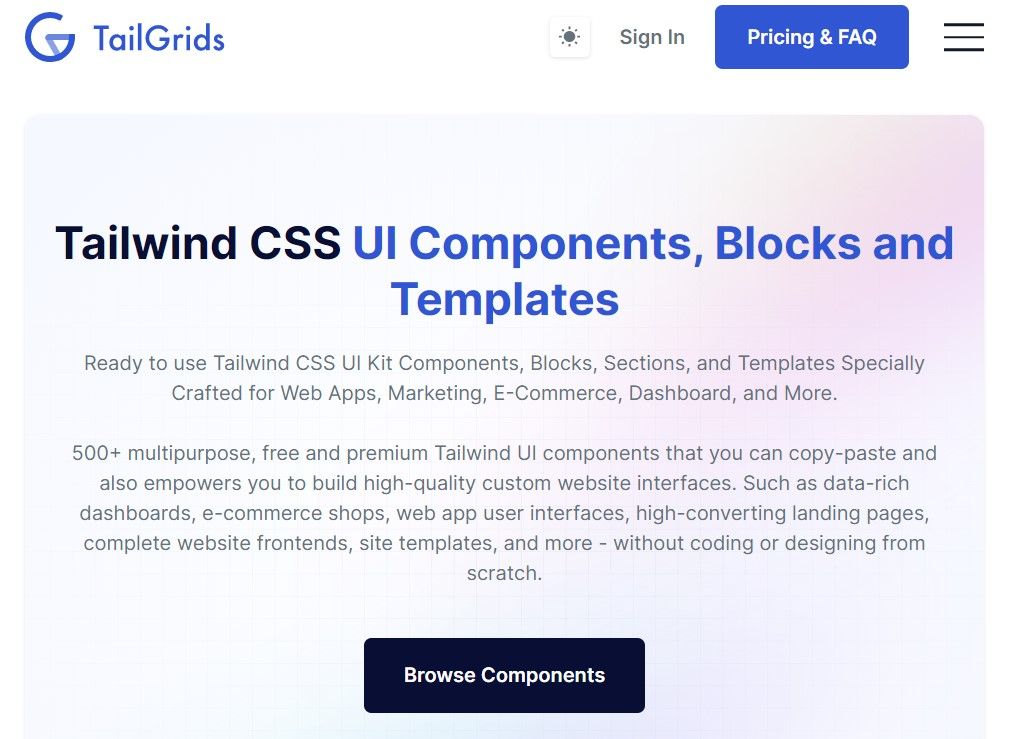 TailGrids 2.0 - A Tailwind CSS UI library