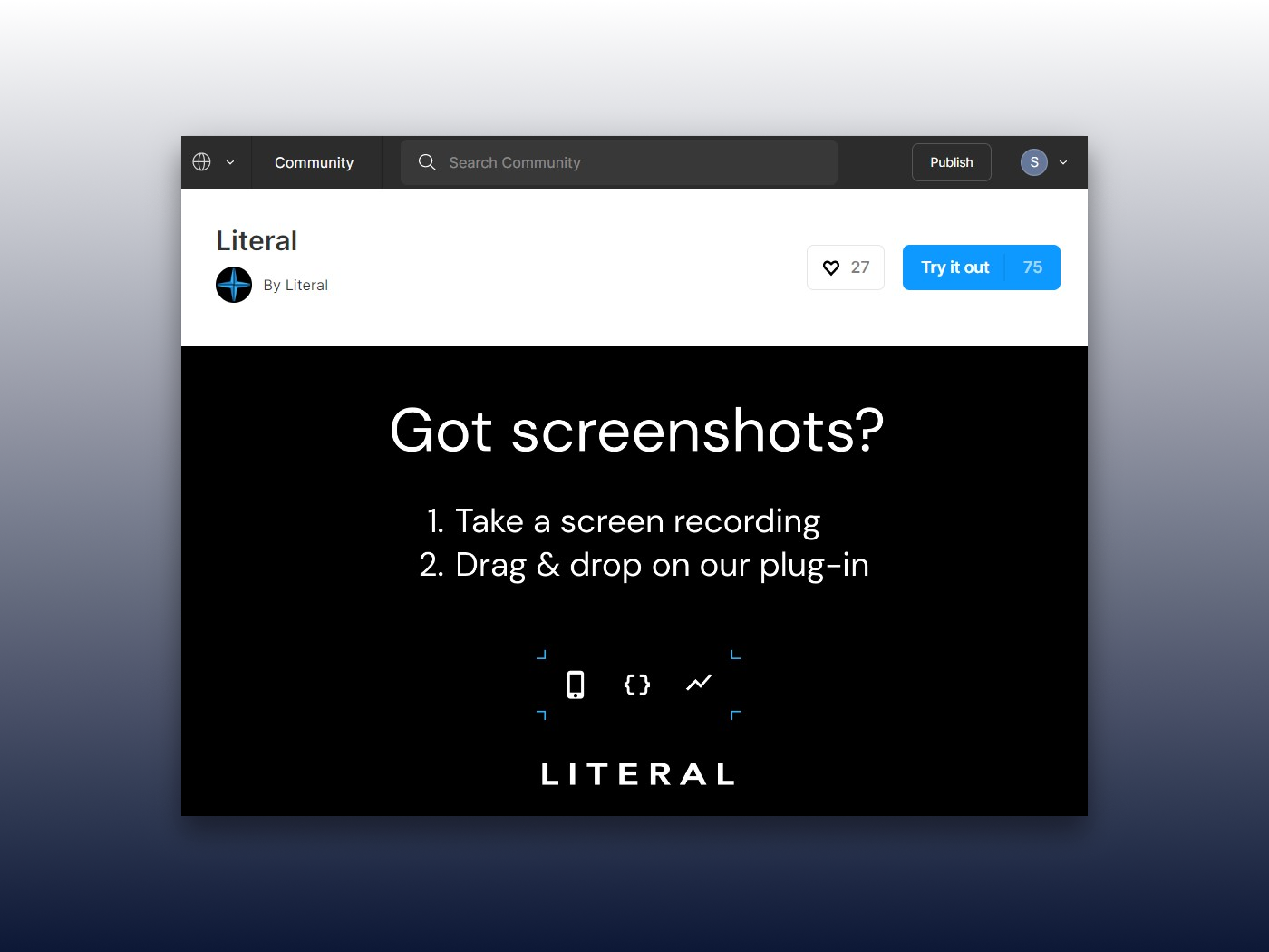 Literal for Figma - Turn screen recordings into screenshots | Prototypr Toolbox