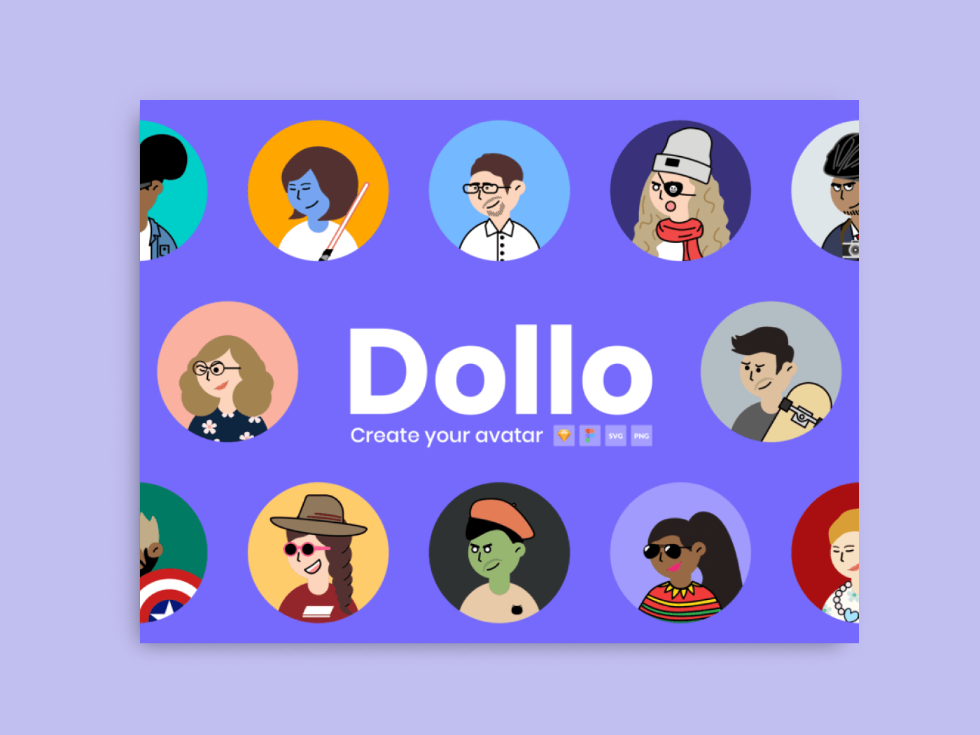 Dollo - customisable avatars for Sketch and Figma