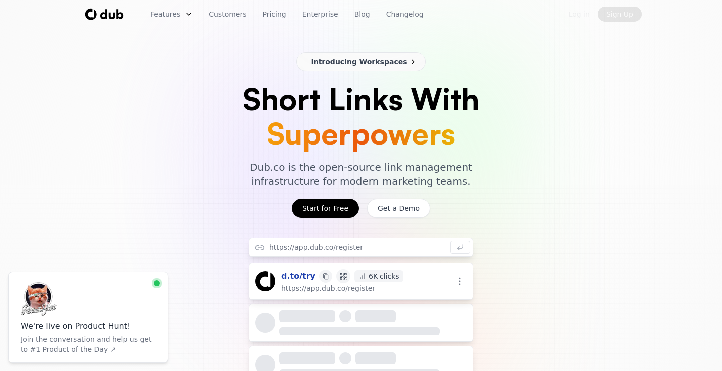 Dub.co - Short links and Link Management