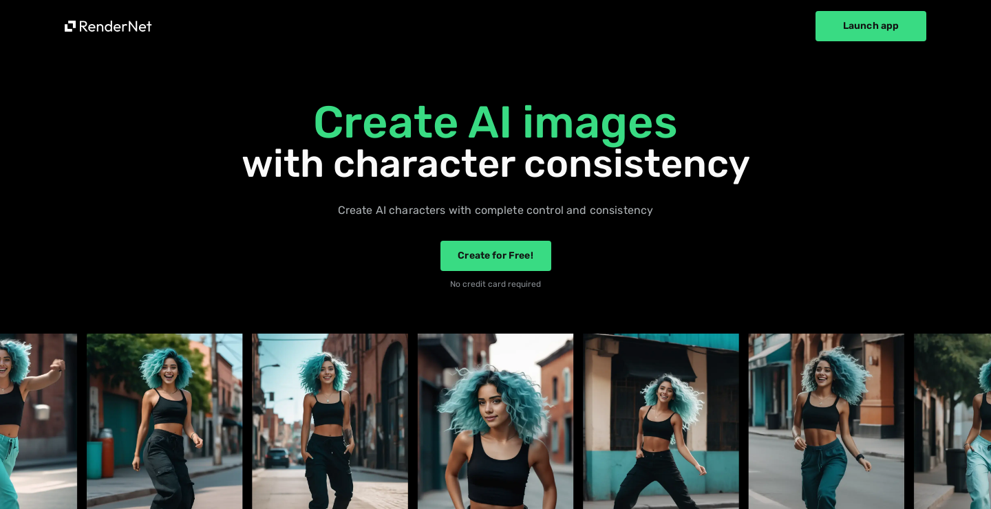 Rendernet – AI to create visuals with consistent characters