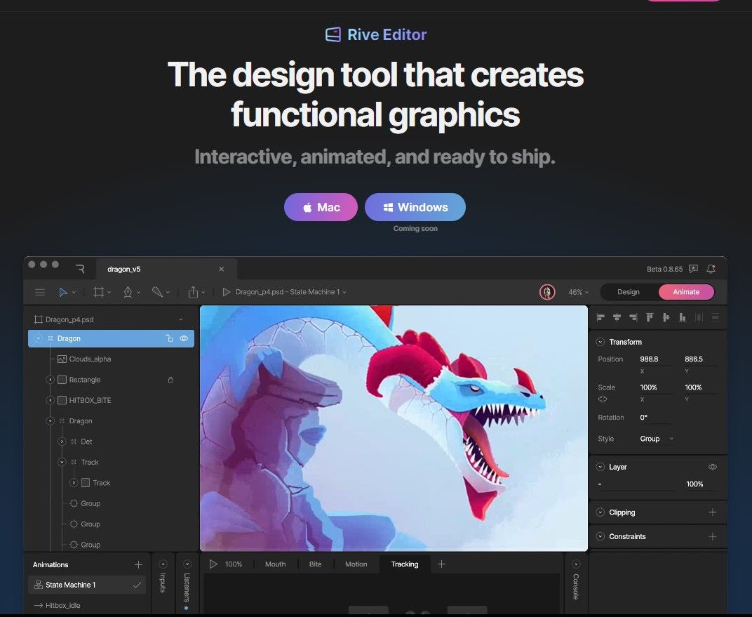 Rive for macOS - A new type of graphic design editor