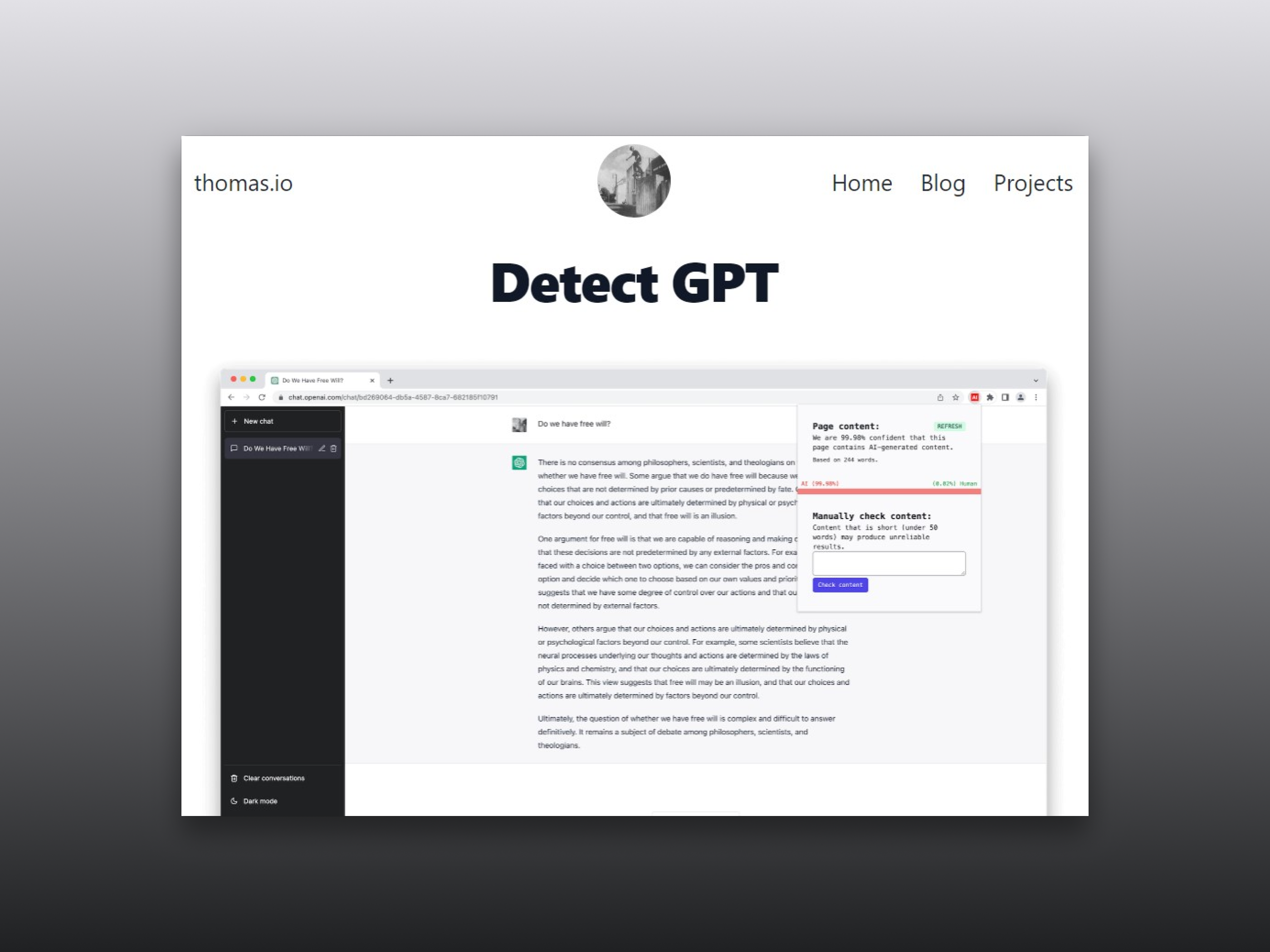 Detect GPT - A Chrome extension that spots AI-generated content