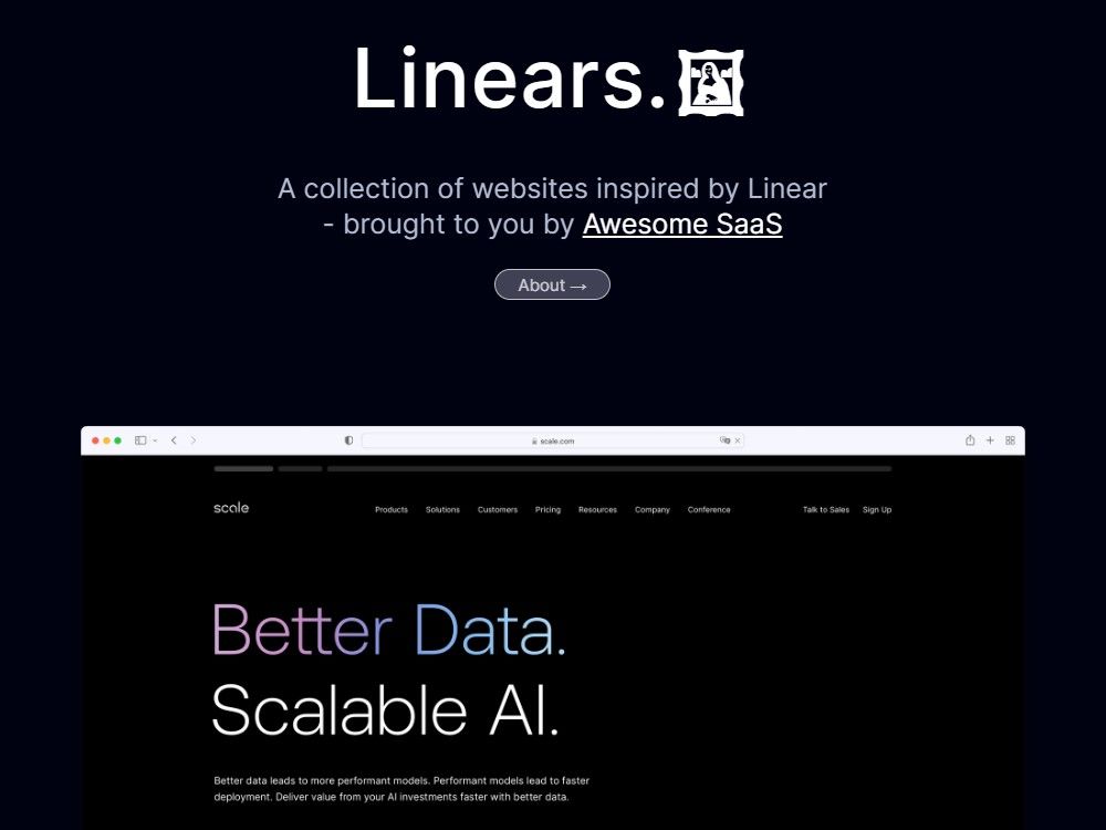 Linears - Collection of Linear inspired websites