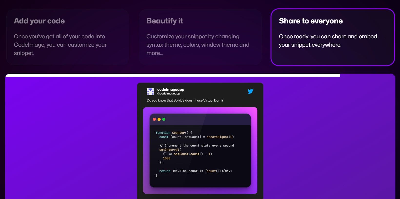 CodeImage - Create beautiful code snippets