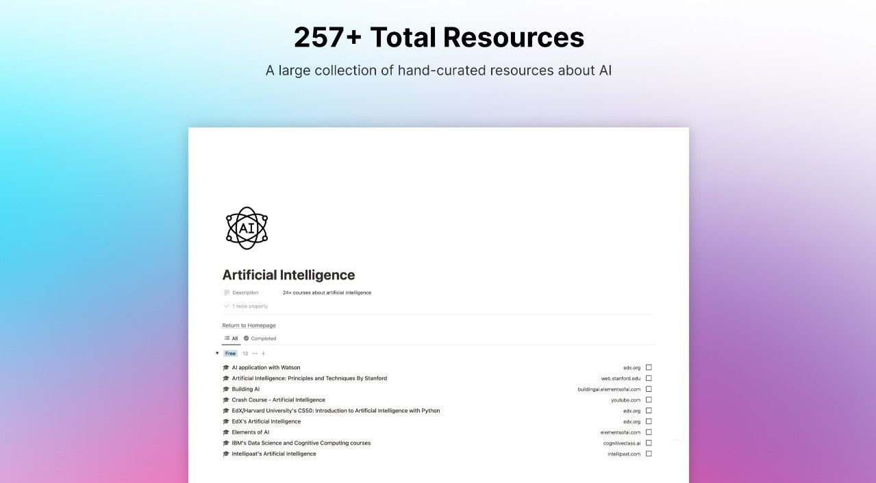 The AI Resource Book - Level up your skills and become an AI master