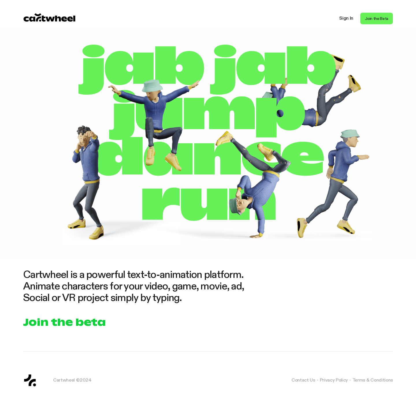 Cartwheel – text to animation