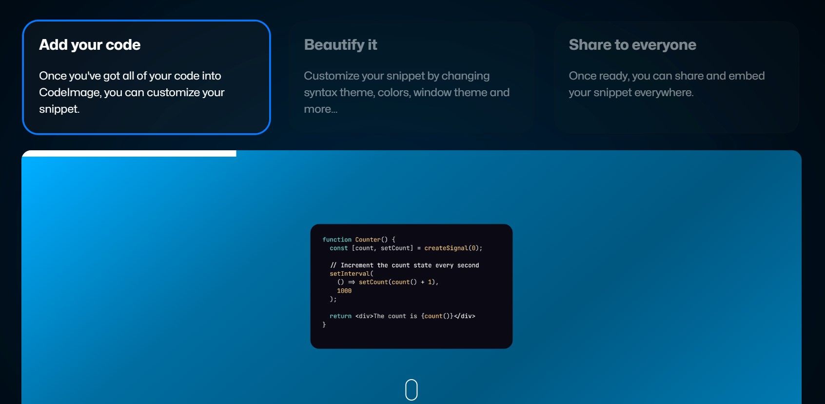 CodeImage - Create beautiful code snippets