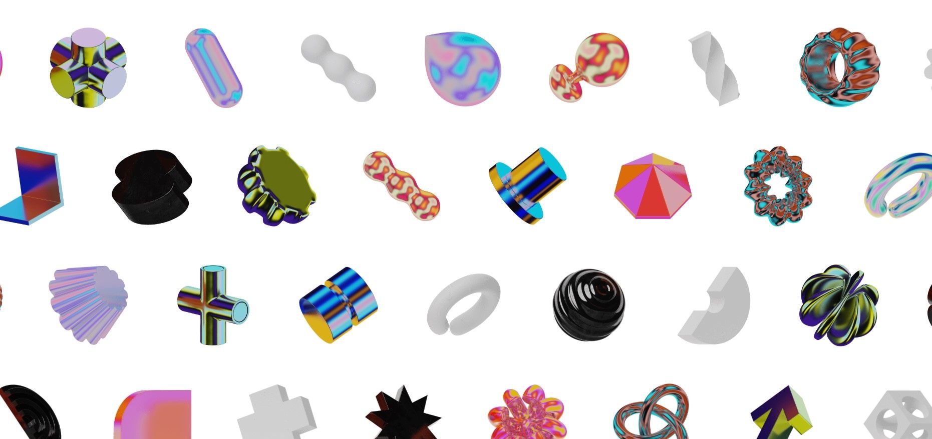 Bloom Objects - 450+ abstract 3D shapes in unique textures