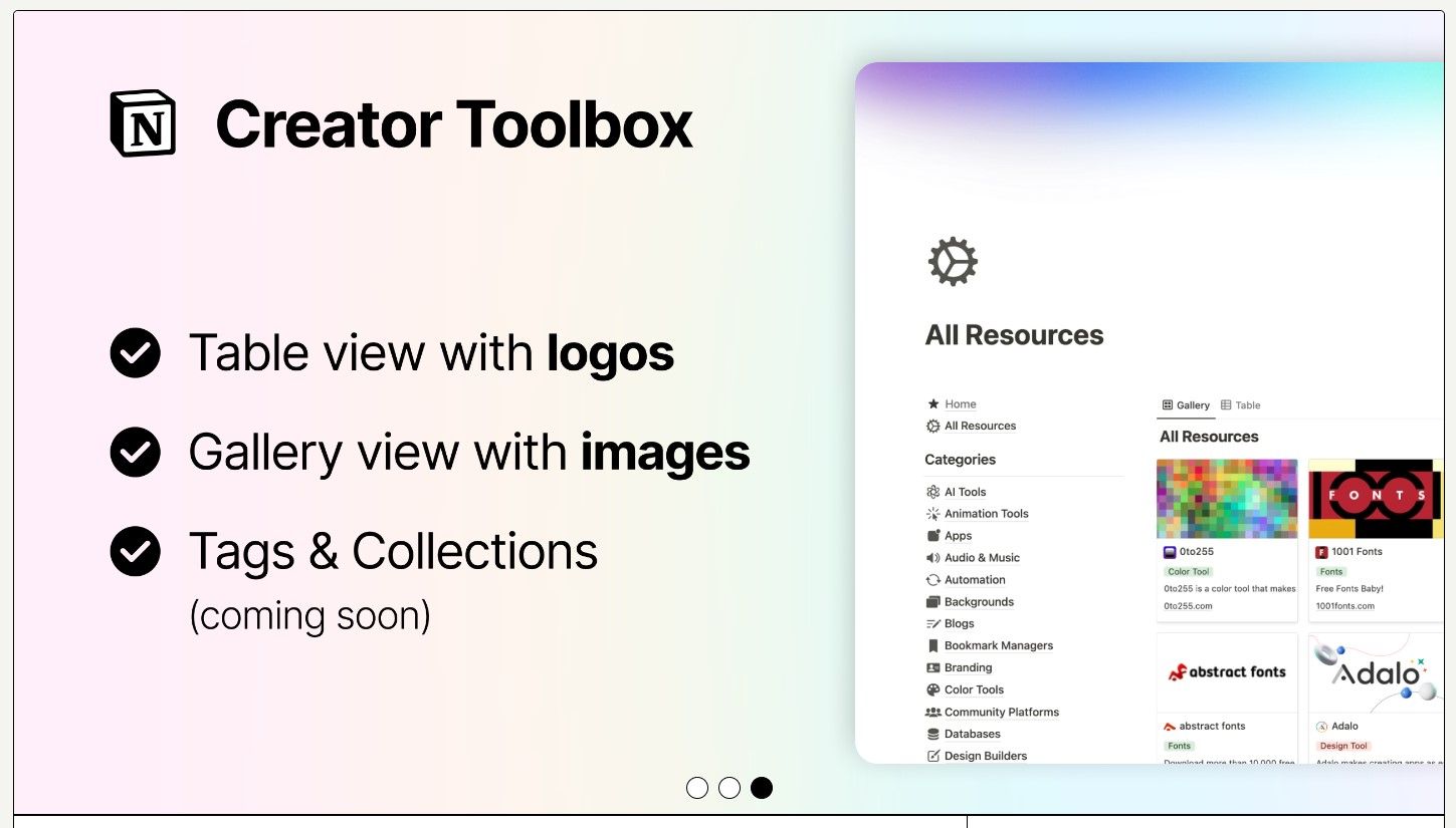 Creator Toolbox - 1000+ tools and resources for creators
