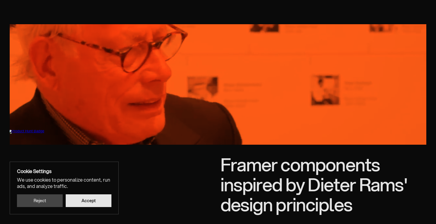 Drams - Framer components inspired by Dieter Rams' principles