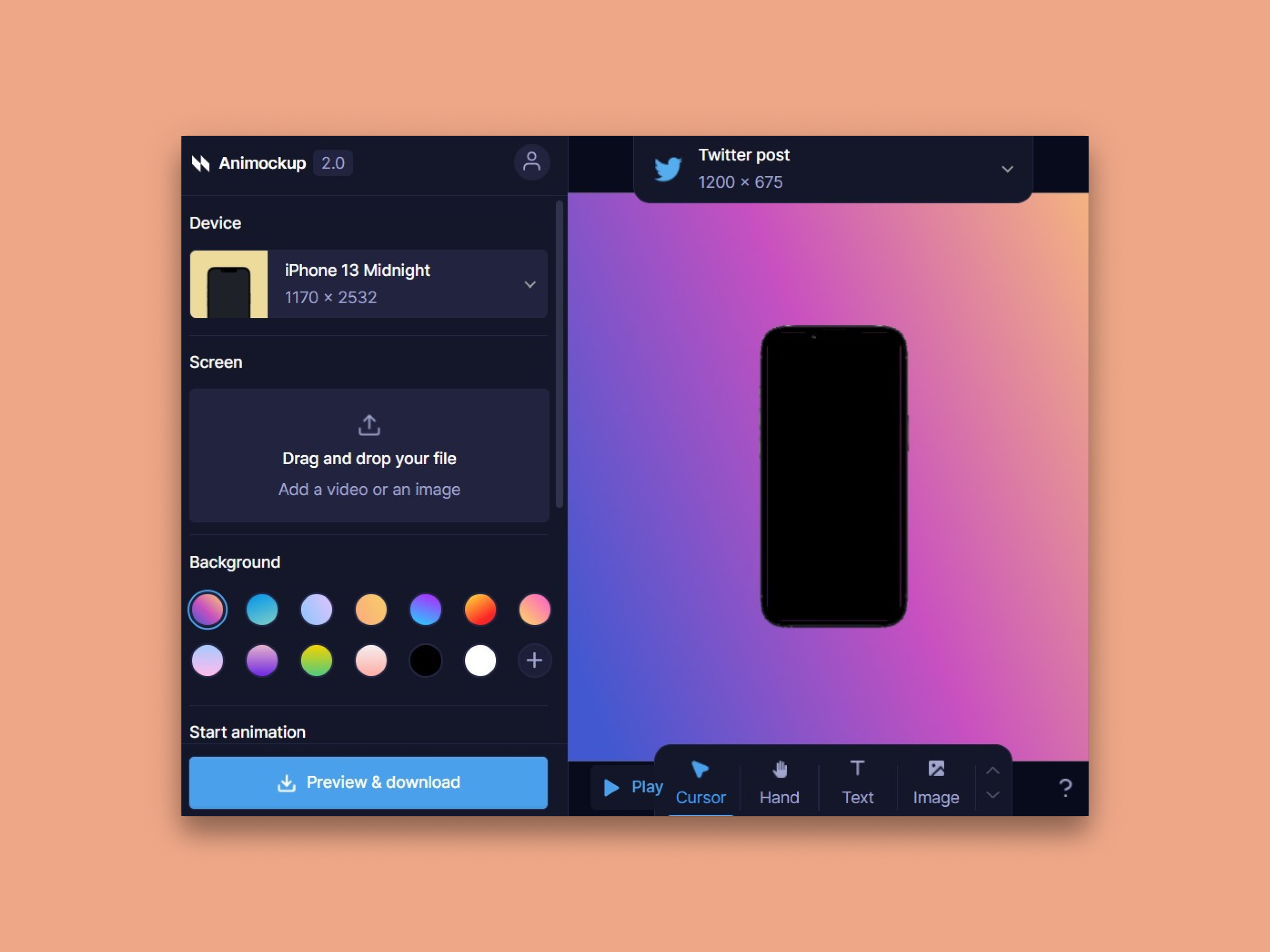 Animockup 2.0 - Animated mockup generator
