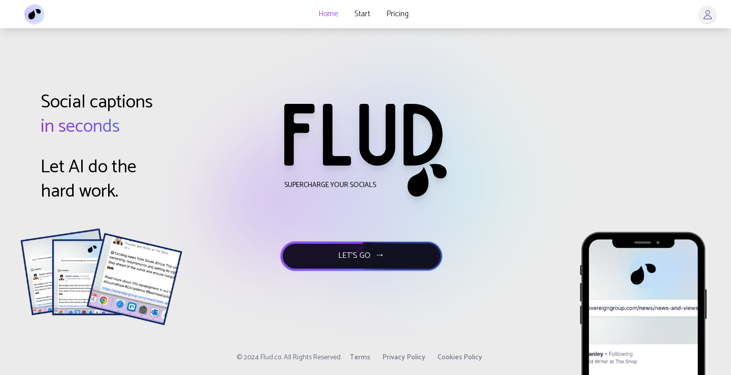 Flud – AI social media caption generator | Prototypr Toolbox