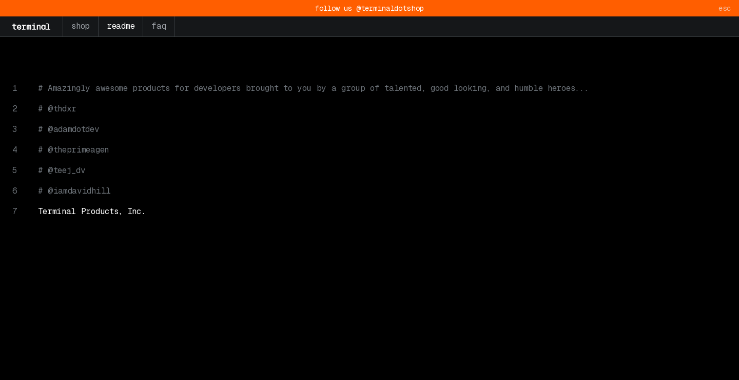 terminal.shop - order coffee from terminal