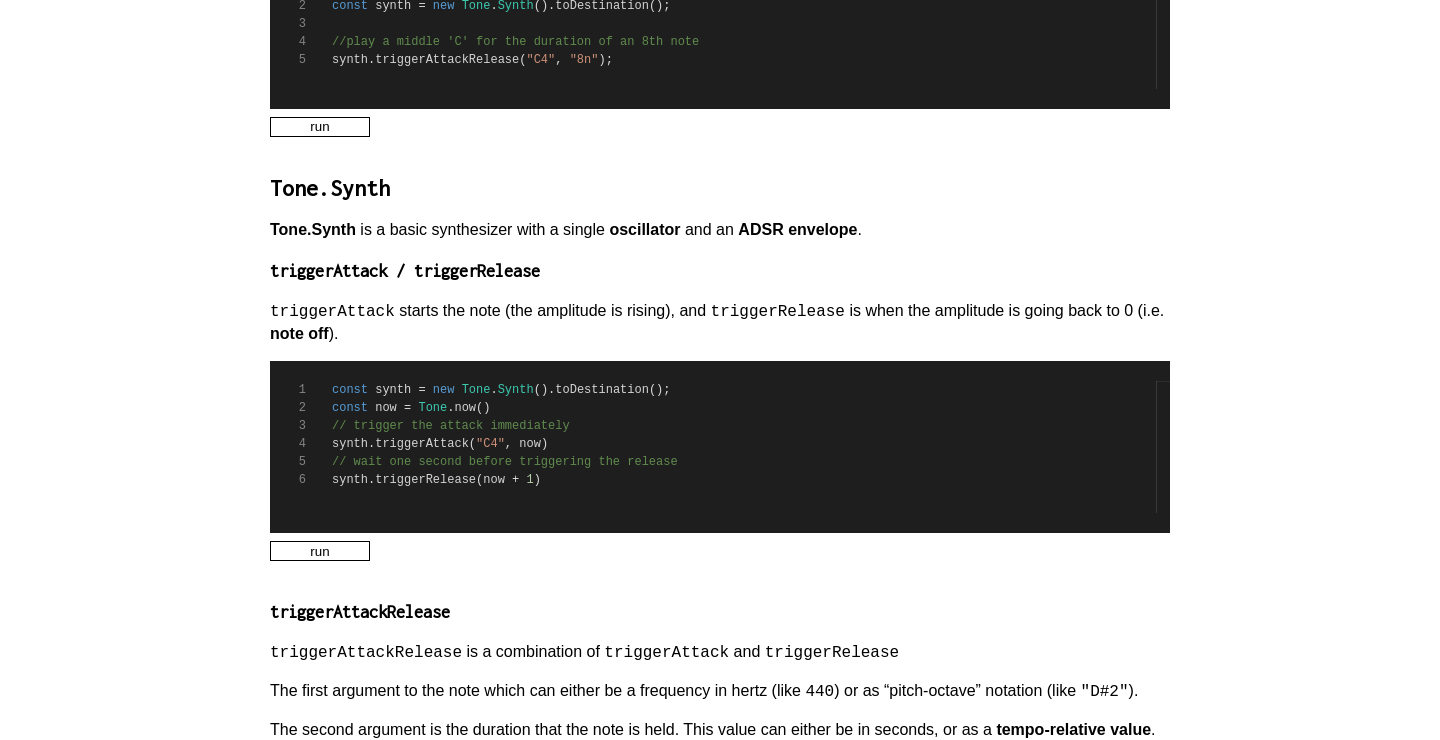 Tone.js: A Web Audio framework for music in the browser.