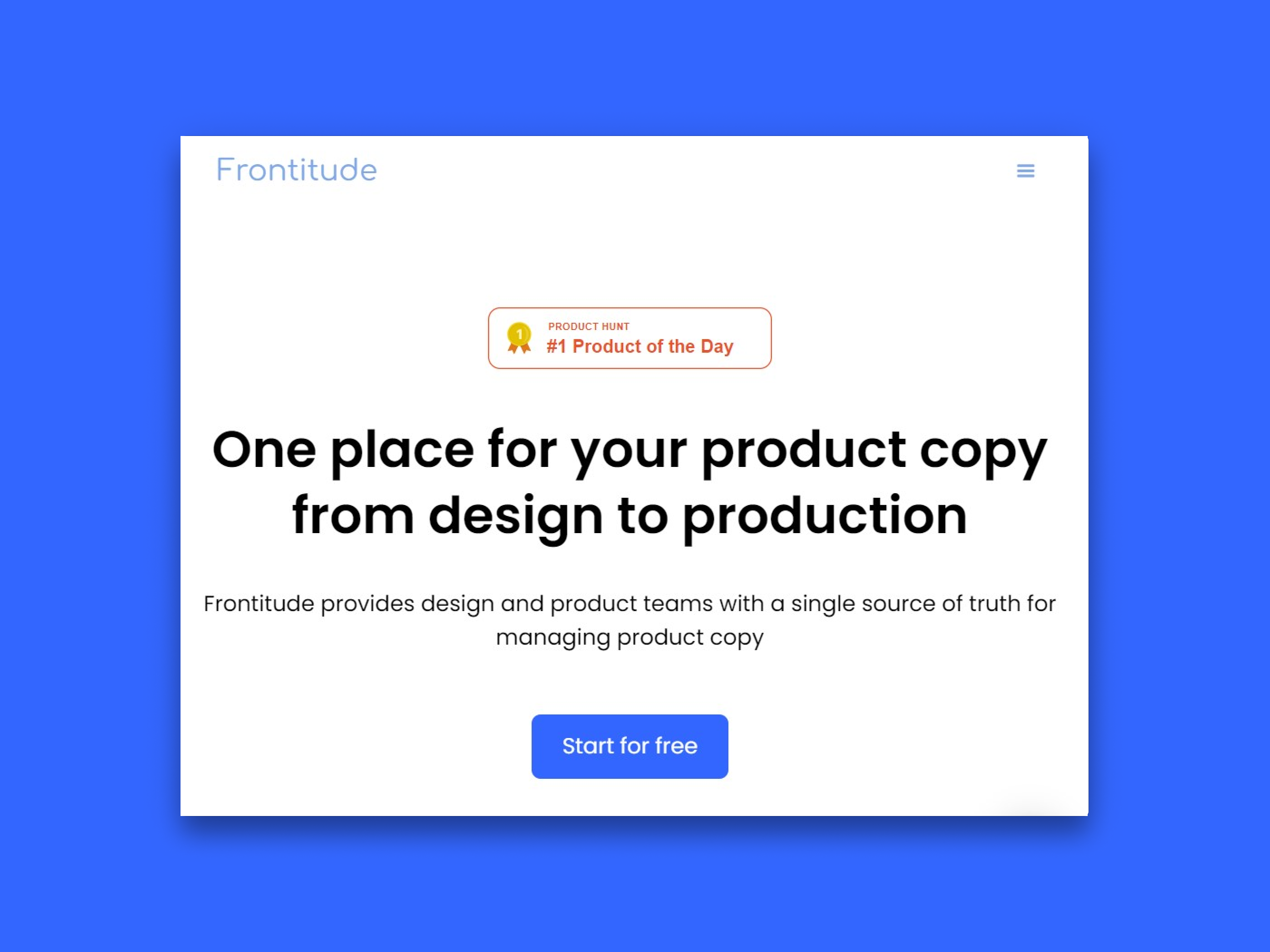Frontitude - One place for your product copy from design to production