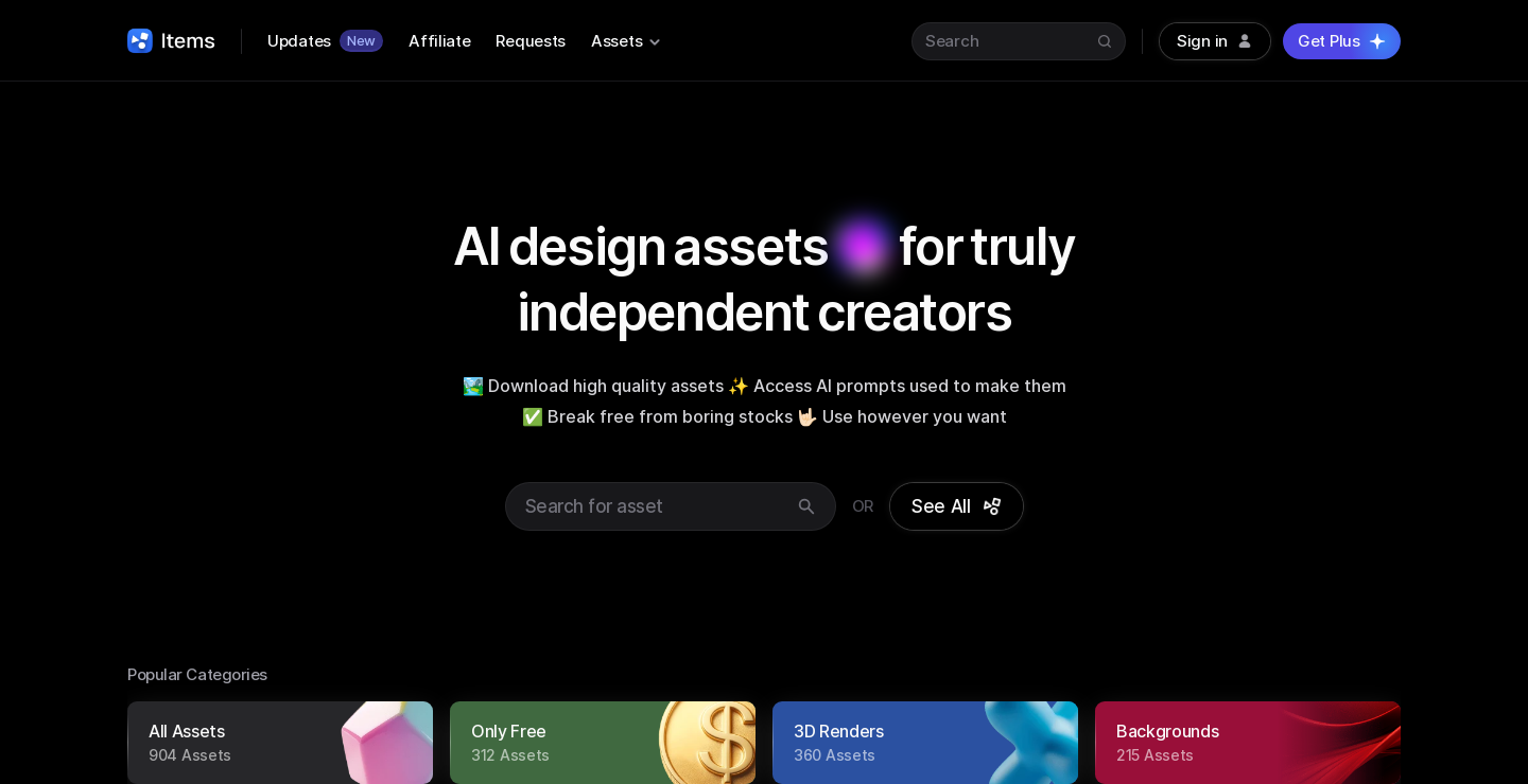 Items.Design – Free AI Generated Design Assets | Prototypr Toolbox