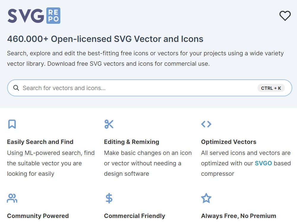 SVG Repo 2.0 - 460k open-licensed icons and vectors