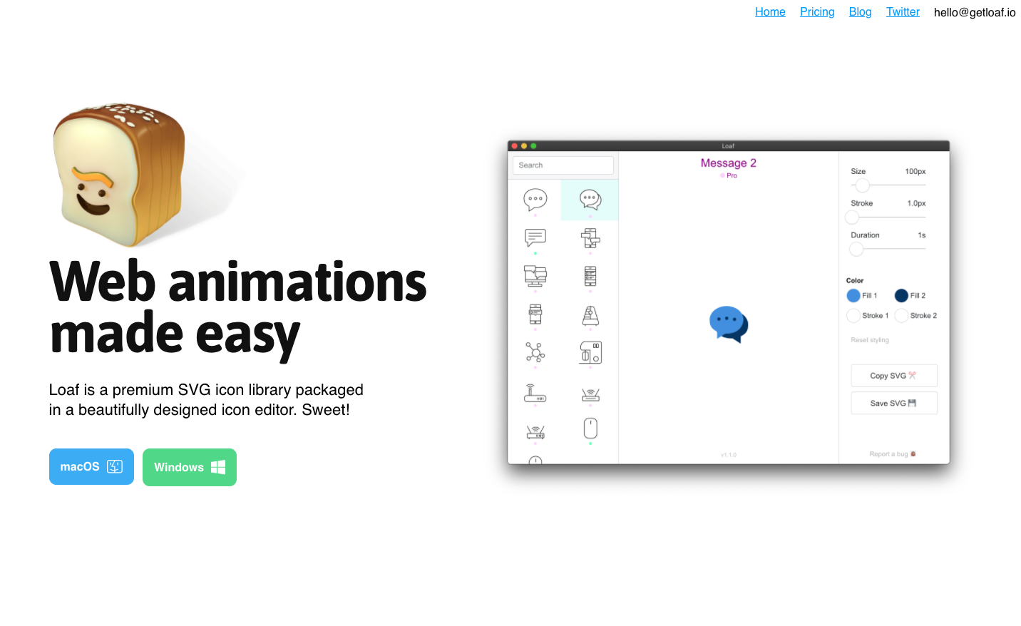 Loaf – SVG icon library | Web animations made easy!