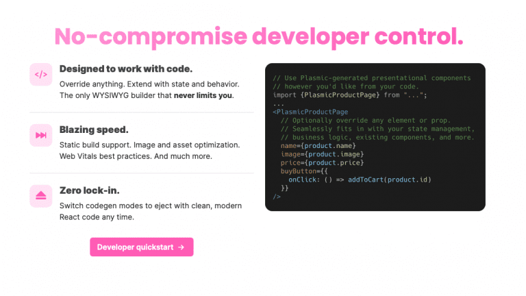 Plasmic - Visual Front-End Builder & Design Tool for React, Next & Gatsby