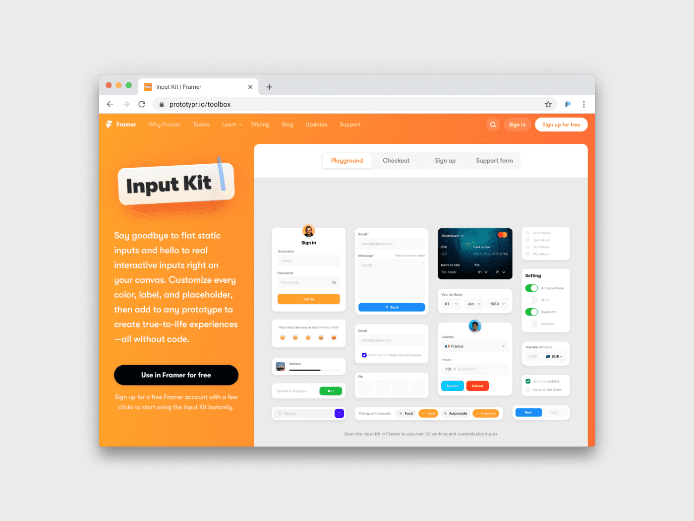 Input Kit from Framer - 32 Customisable Text and Number Inputs ...