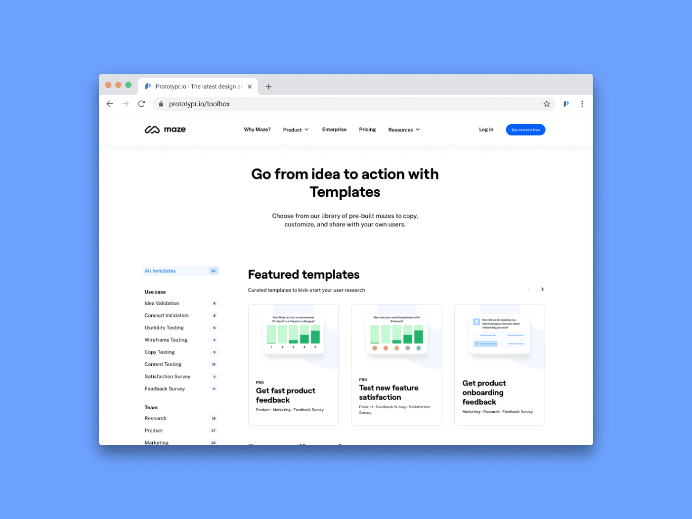 Maze Templates - 50+ pre-built user tests and surveys | Prototypr Toolbox